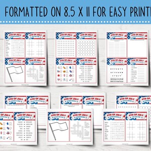 Printable 4th of July Games for Kids Printable Fourth of July Party ...