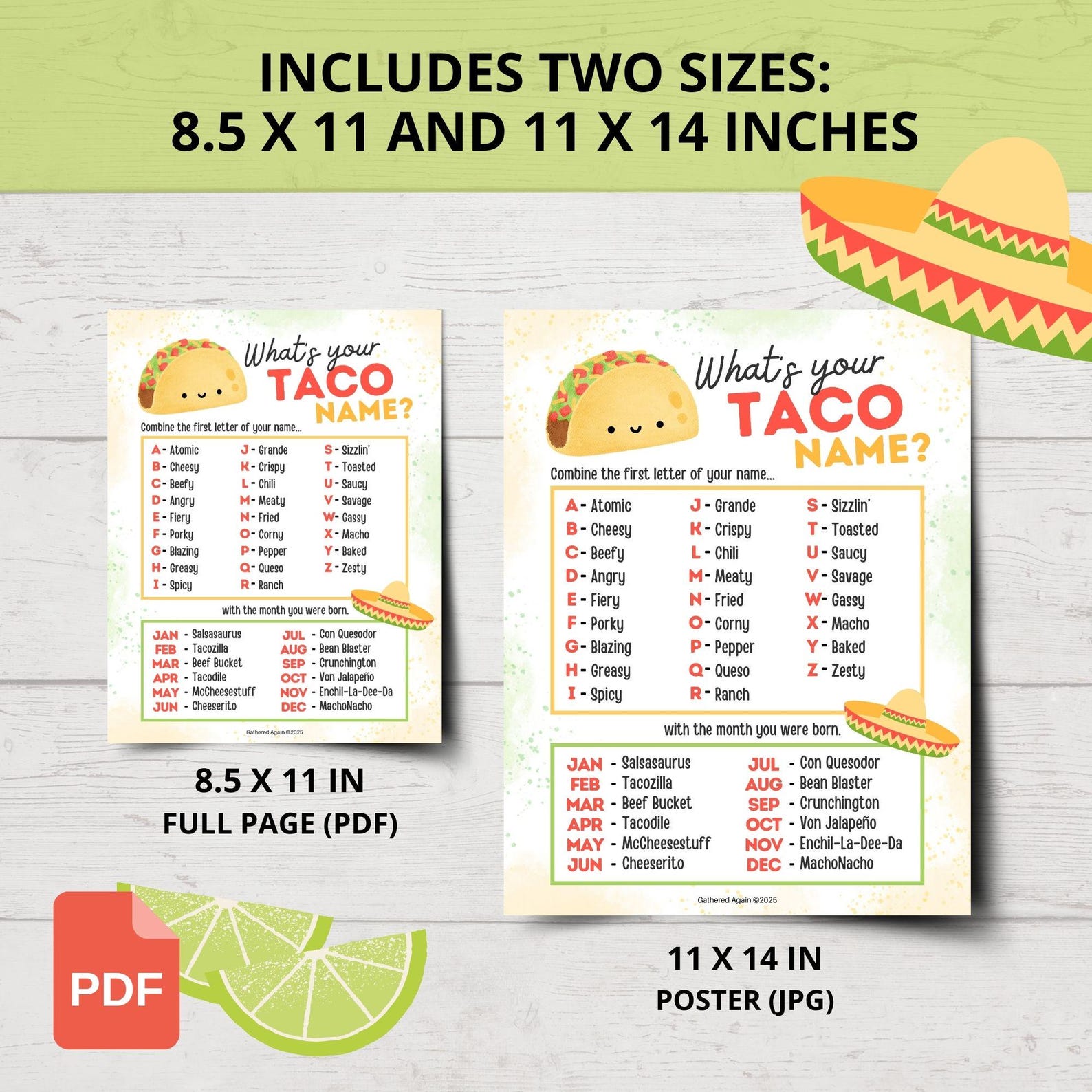 What's Your Taco Name? | Printable Taco Name Game | Funny Taco Party ...