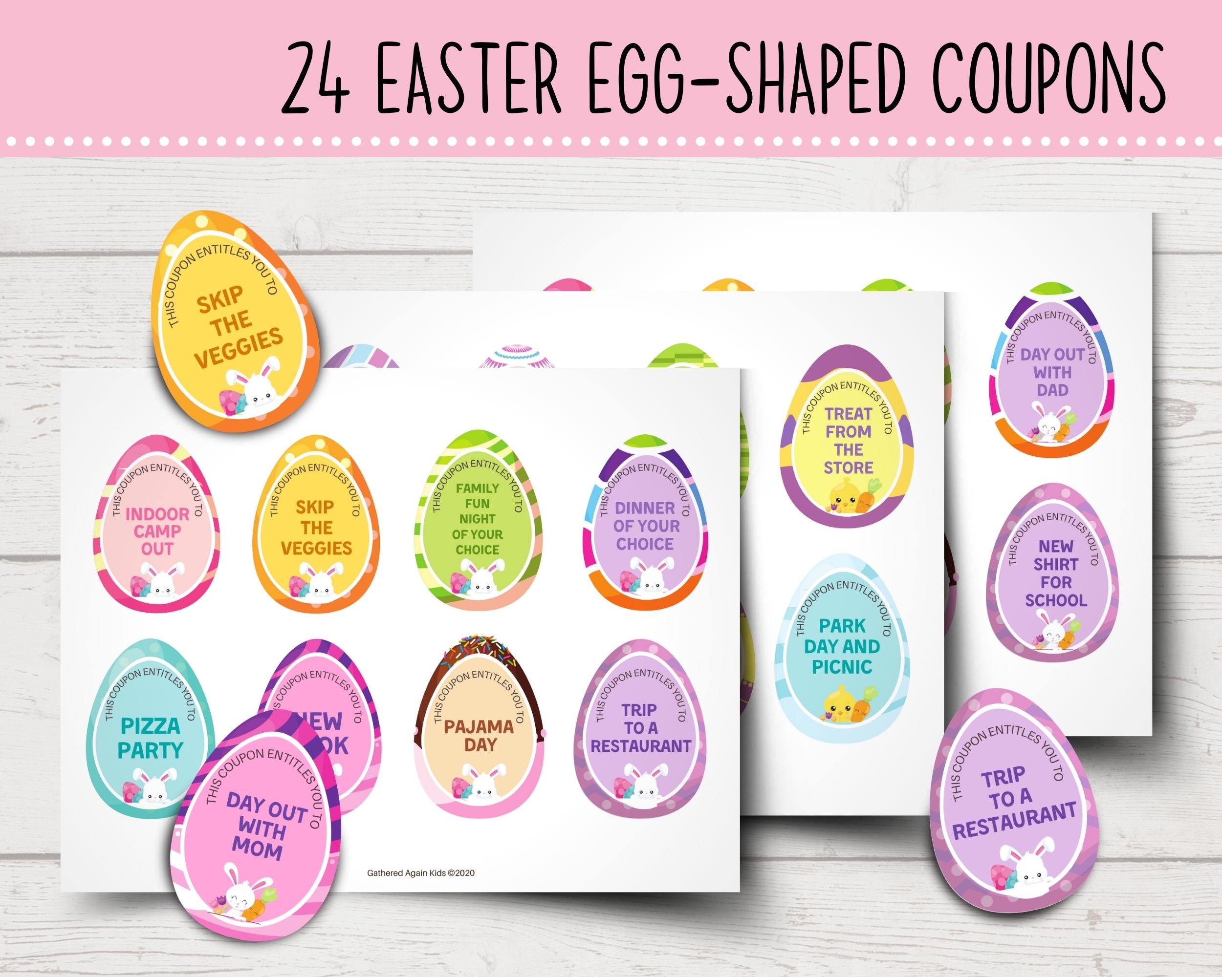 Easter Egg Shape Coupons | Easter Egg Coupons for Kids | Reward Coupons ...