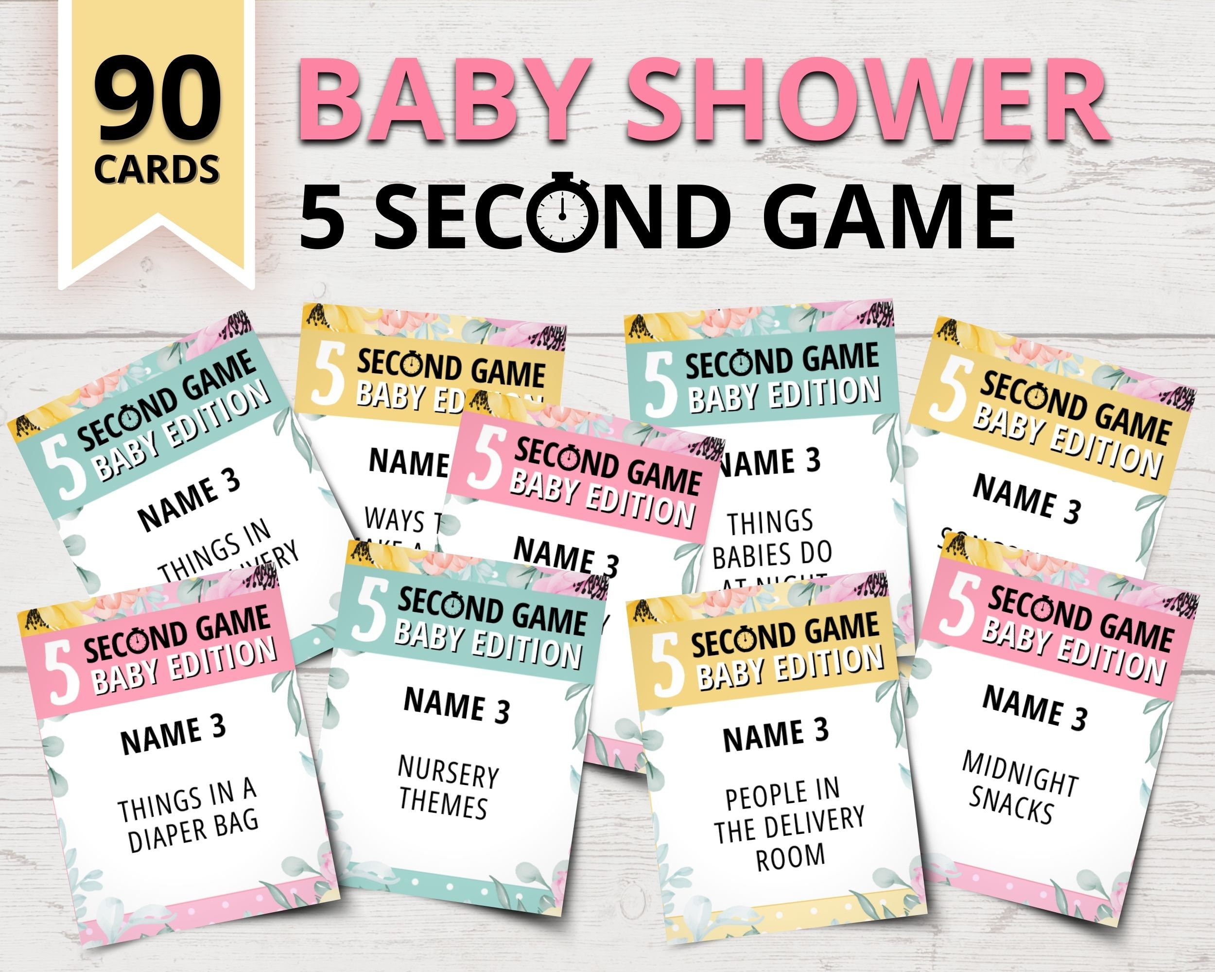 Baby Shower 5-second Game | Baby-edition 5 Second Game | Printable Baby ...