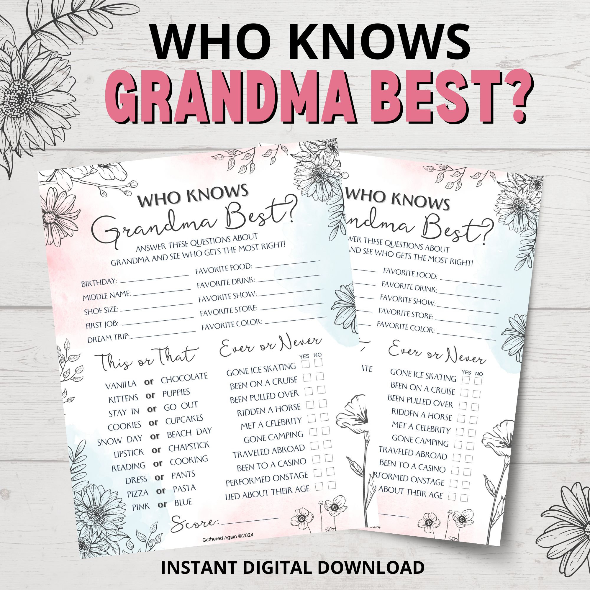 Who Knows Grandma Best Game | Grandma Birthday Games | Mother's Day ...