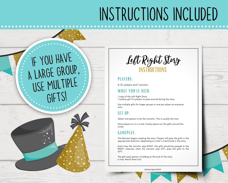 New Year's Left Right Game | Printable New Year's Eve Left Right Story ...