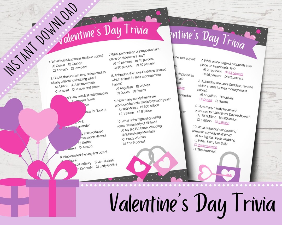 Valentine's Day Trivia Quiz | Valentine's Day Trivia Questions ...