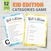 Kid-edition Categories Game | Scattergories-inspired Game for Kids ...