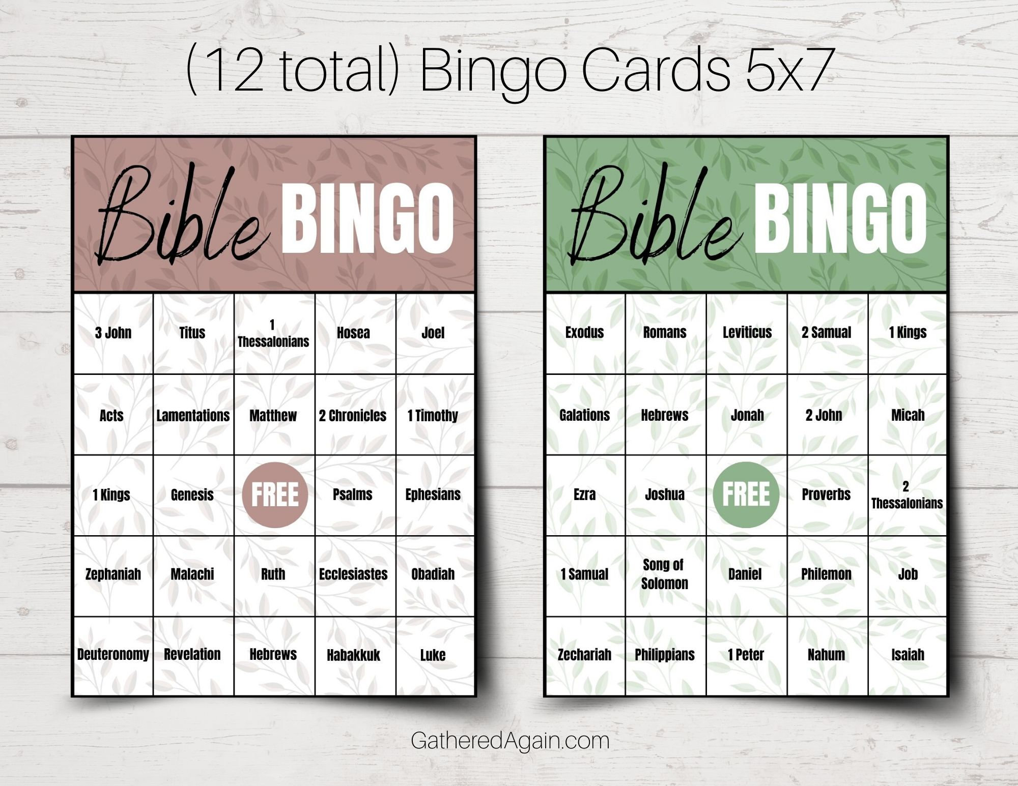Books of the Bible Christian Bingo Game Printable Instant | Etsy