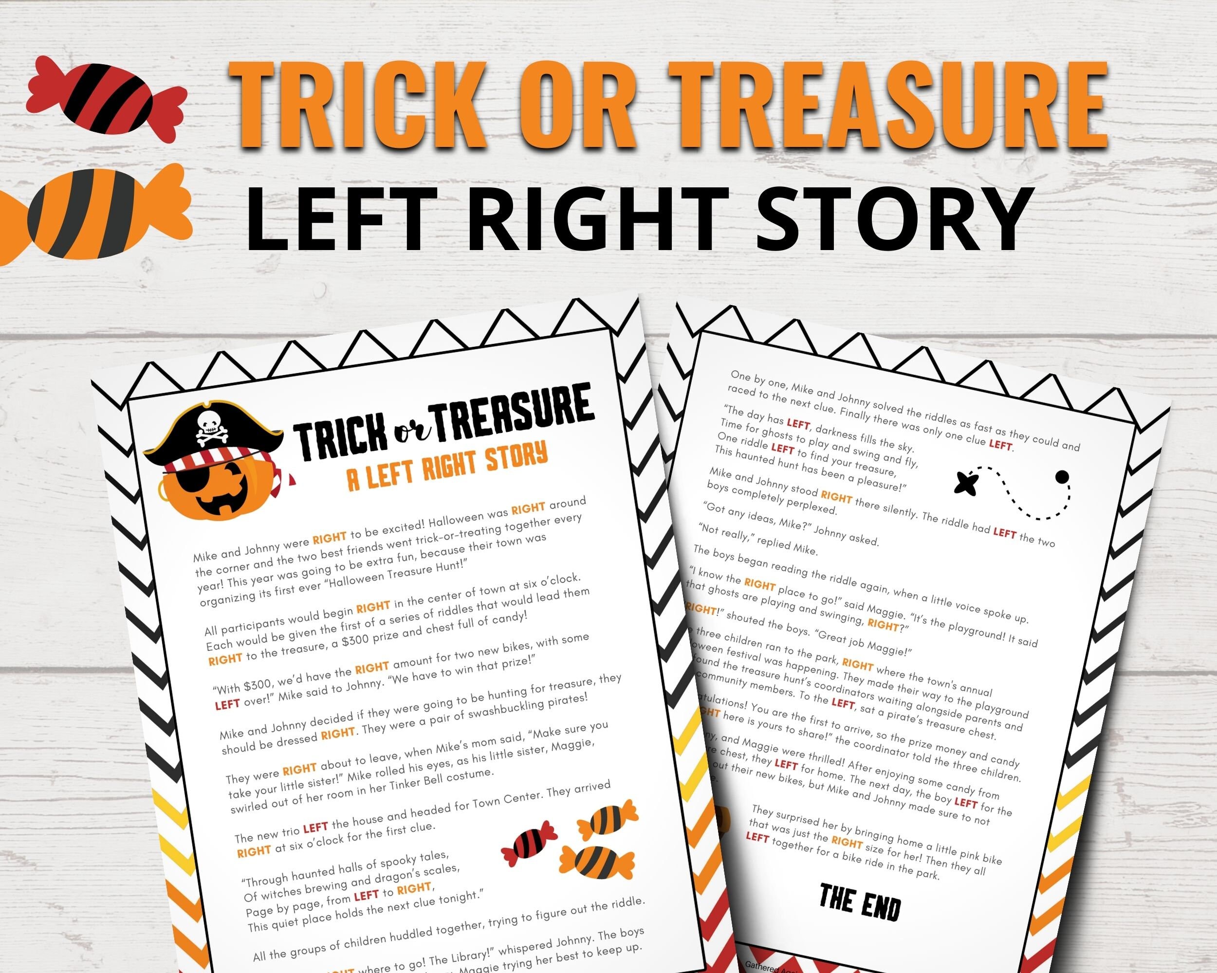 Trick or Treasure Halloween Left Right Game | Halloween Left Right ...