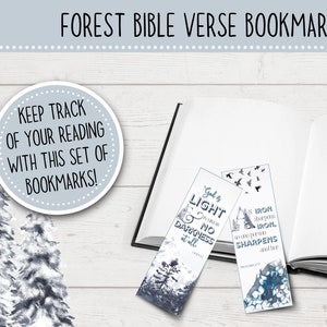 Printable Forest Bible Verses Bookmarks | Christian Bookmarks for Men ...