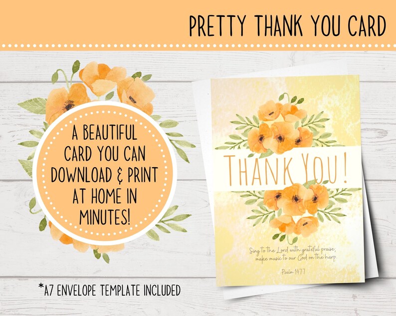 Printable Thank You Card | Christian Thank You Card | Printable Cards ...