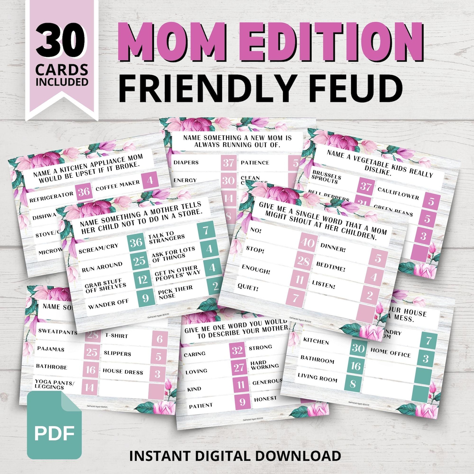 Mom-edition Friendly Feud Game | Mother's Day Family Feud Style Game ...