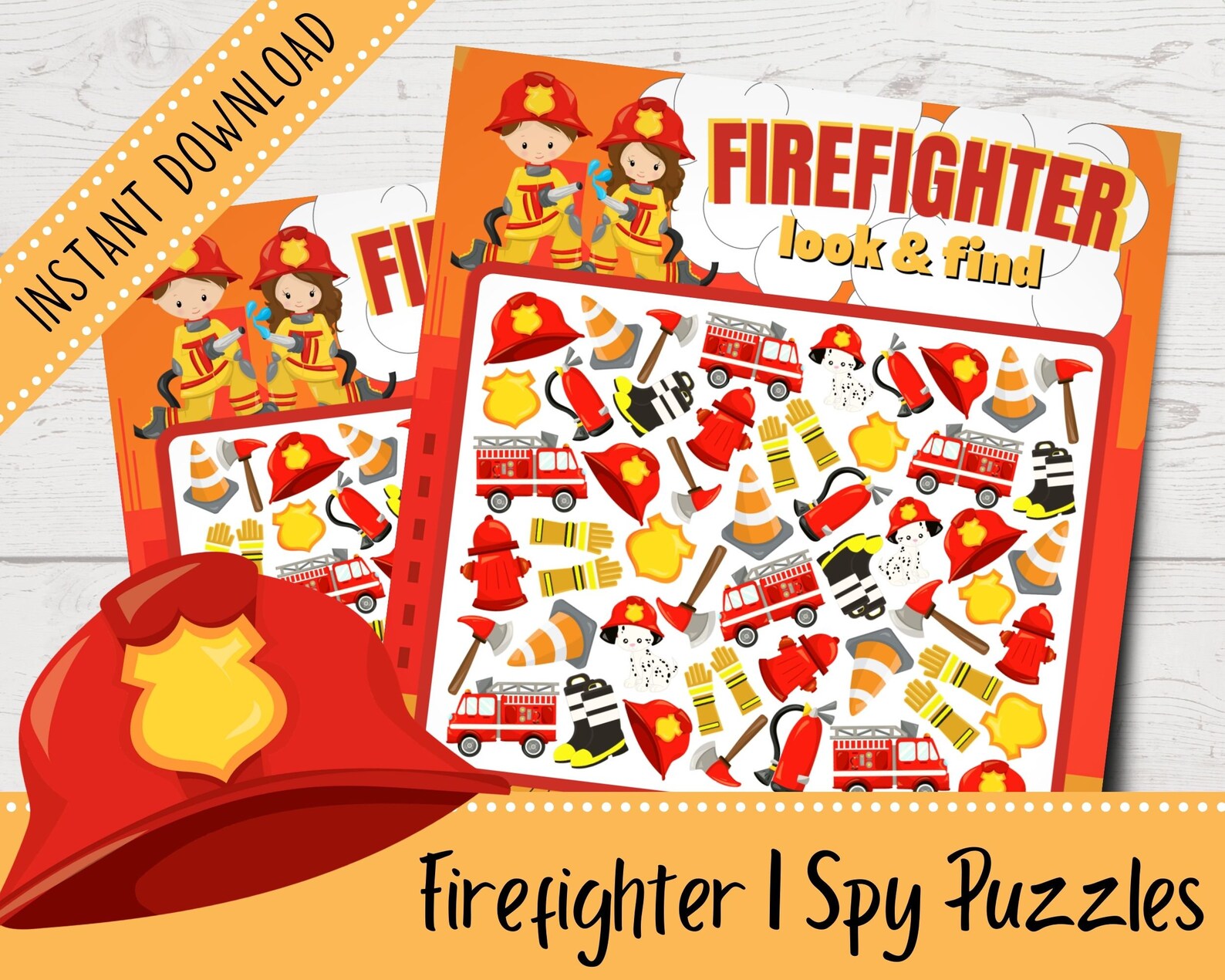 Firefighter I Spy Puzzles for Kids | Printable Look and Find ...
