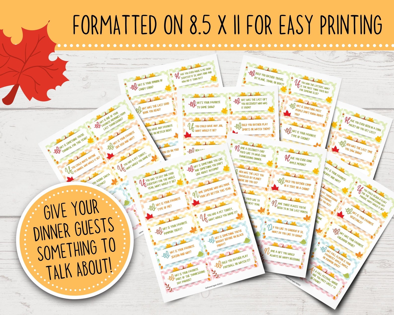 Thanksgiving Conversation Starters | Thanksgiving Dinner Table Topics ...