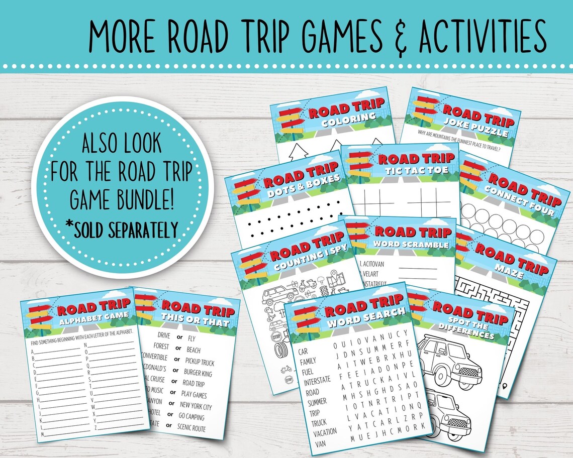 Printable Road Trip Bingo Game Road Trip Bingo for Kids Printable Road ...