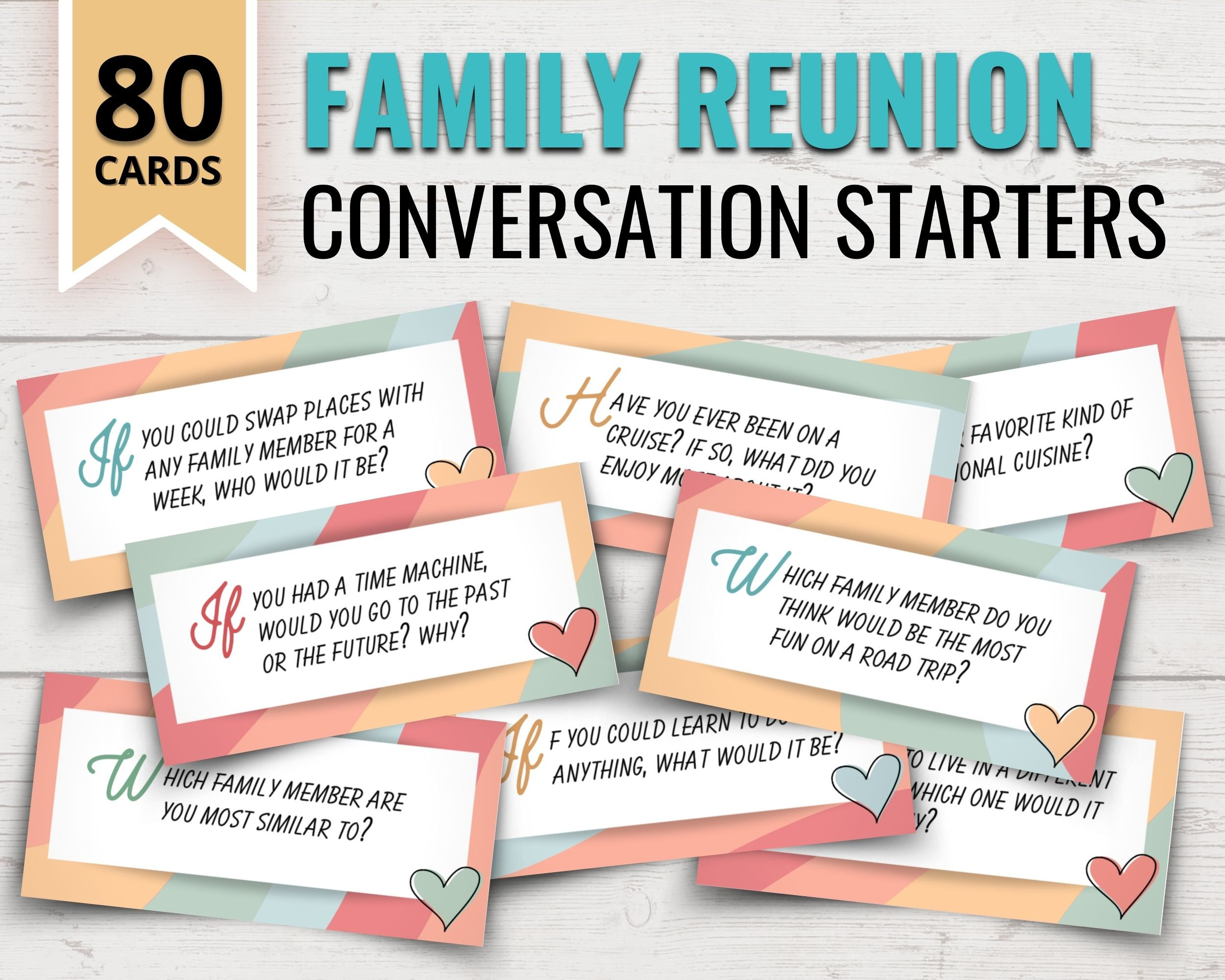 Printable Family Reunion Conversation Starters | Family Reunion ...