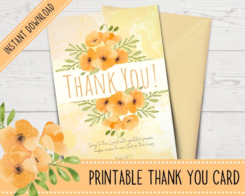 Printable Thank You Card | Christian Thank You Card | Printable Cards ...