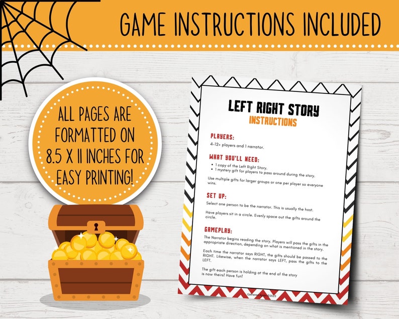 Trick or Treasure Halloween Left Right Game Halloween Left Right Story ...