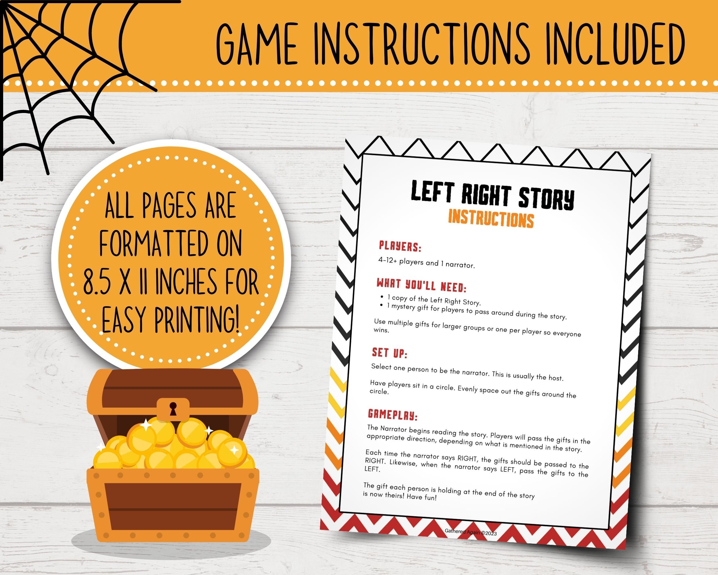 Trick or Treasure Halloween Left Right Game Halloween Left Right Story ...