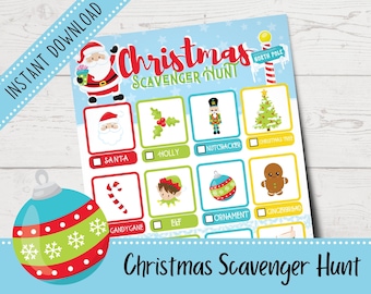 Christmas Scavenger Hunt for Kids | Christmas Printable Games for Kids ...