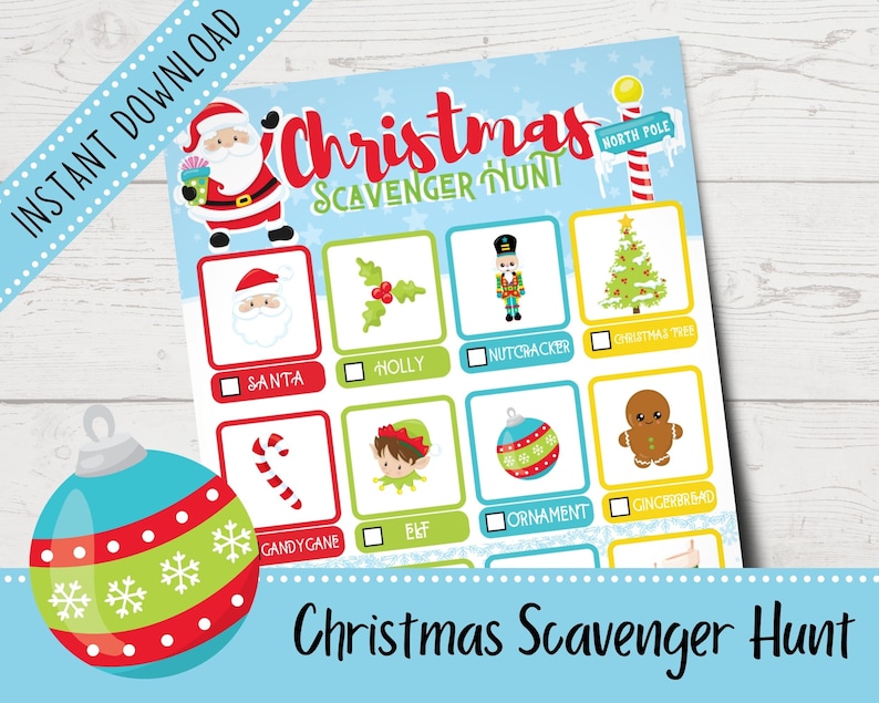 Christmas Scavenger Hunt for Kids | Christmas Party Games | Fun ...
