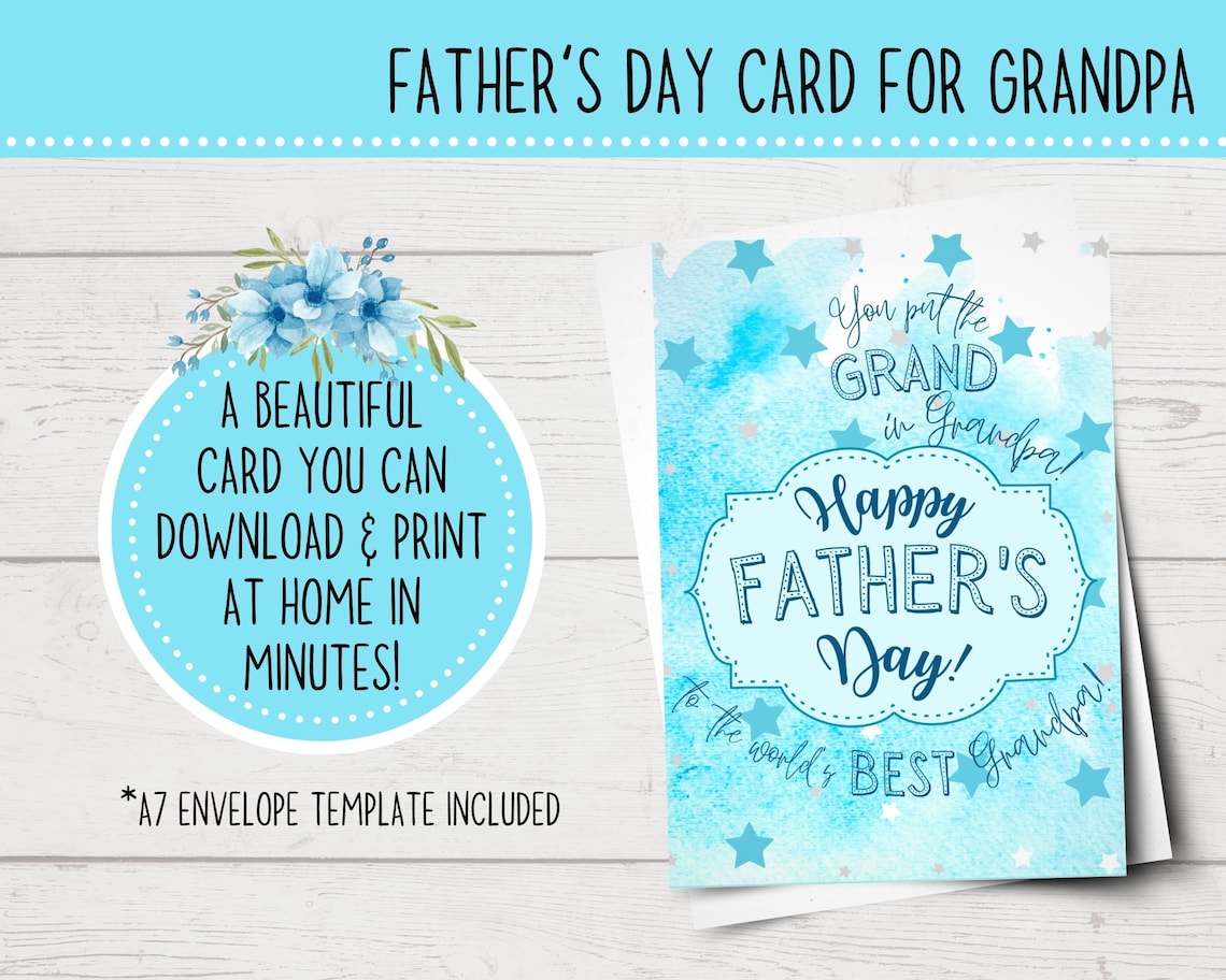Printable Father's Day Card for Grandpa | Happy Father's Day Grandpa ...