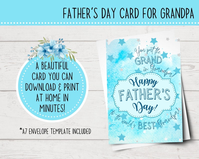 Printable Father's Day Card for Grandpa | Happy Father's Day Grandpa ...