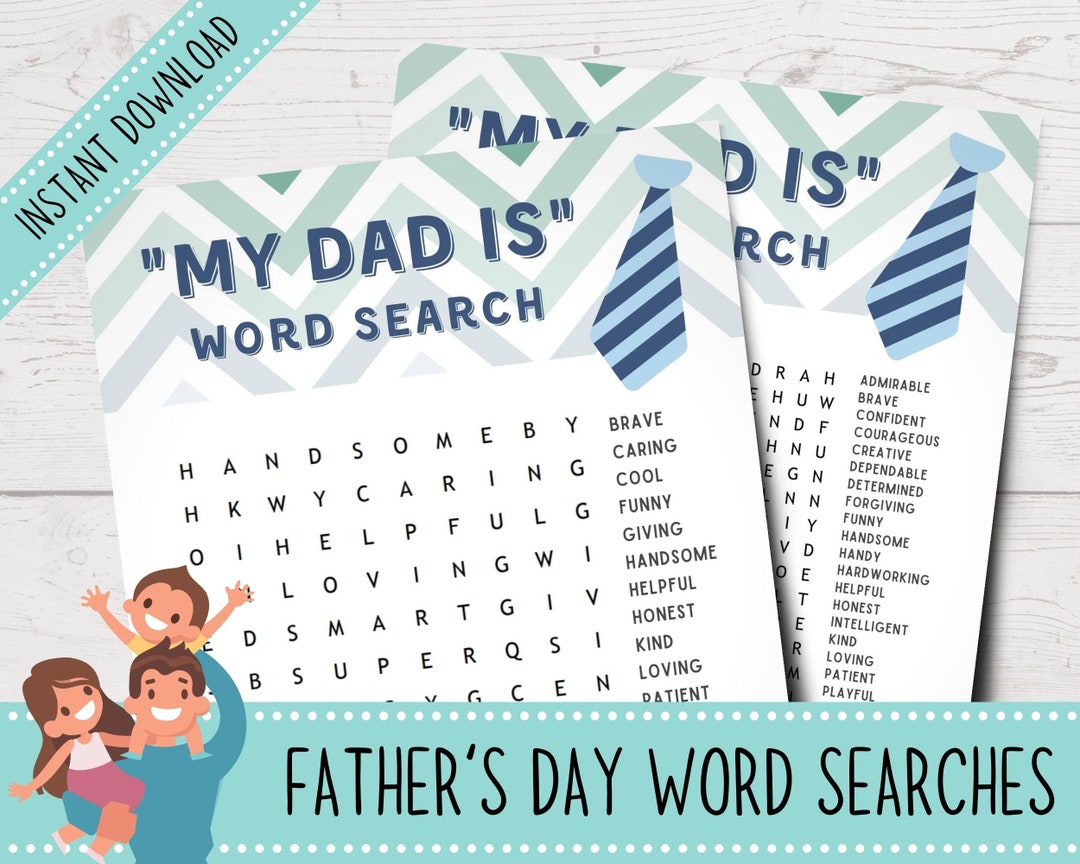 Printable Father's Day Word Searches | Father's Day Activities for Kids ...