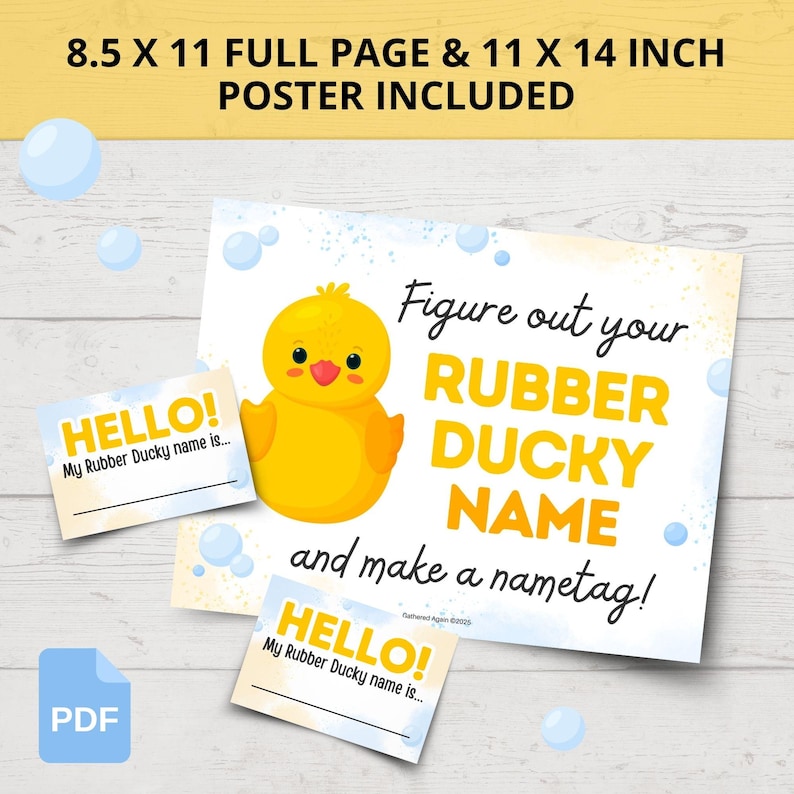 What's Your Rubber Ducky Name? | Printable Rubber Ducky Name Game ...