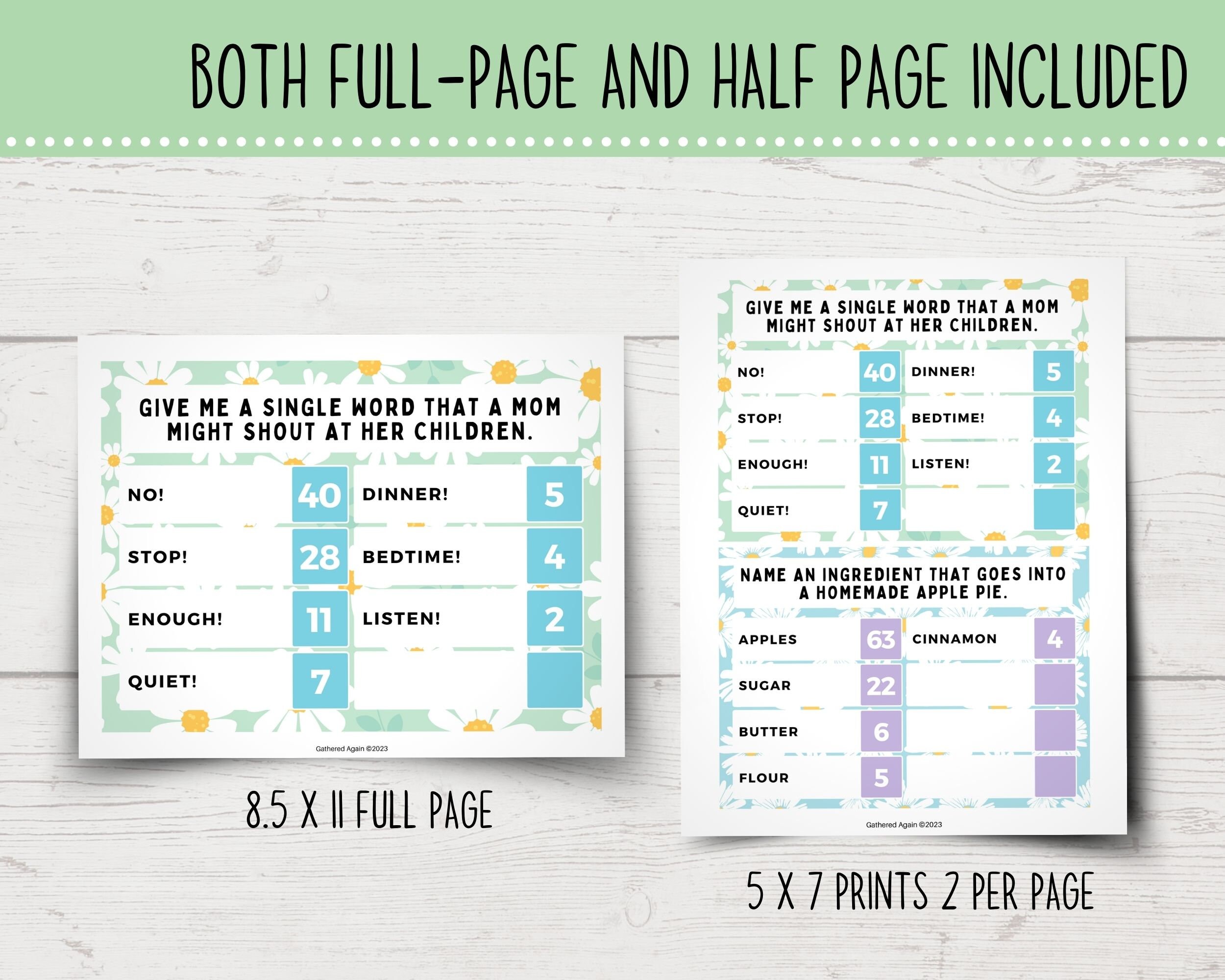 Mom-edition Friendly Feud Game | Mother's Day Family Feud Style Game ...