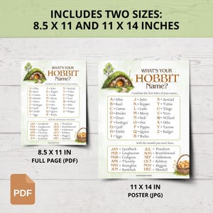 What's Your Hobbit Name? | Printable Hobbit Name Game | Lord of the ...