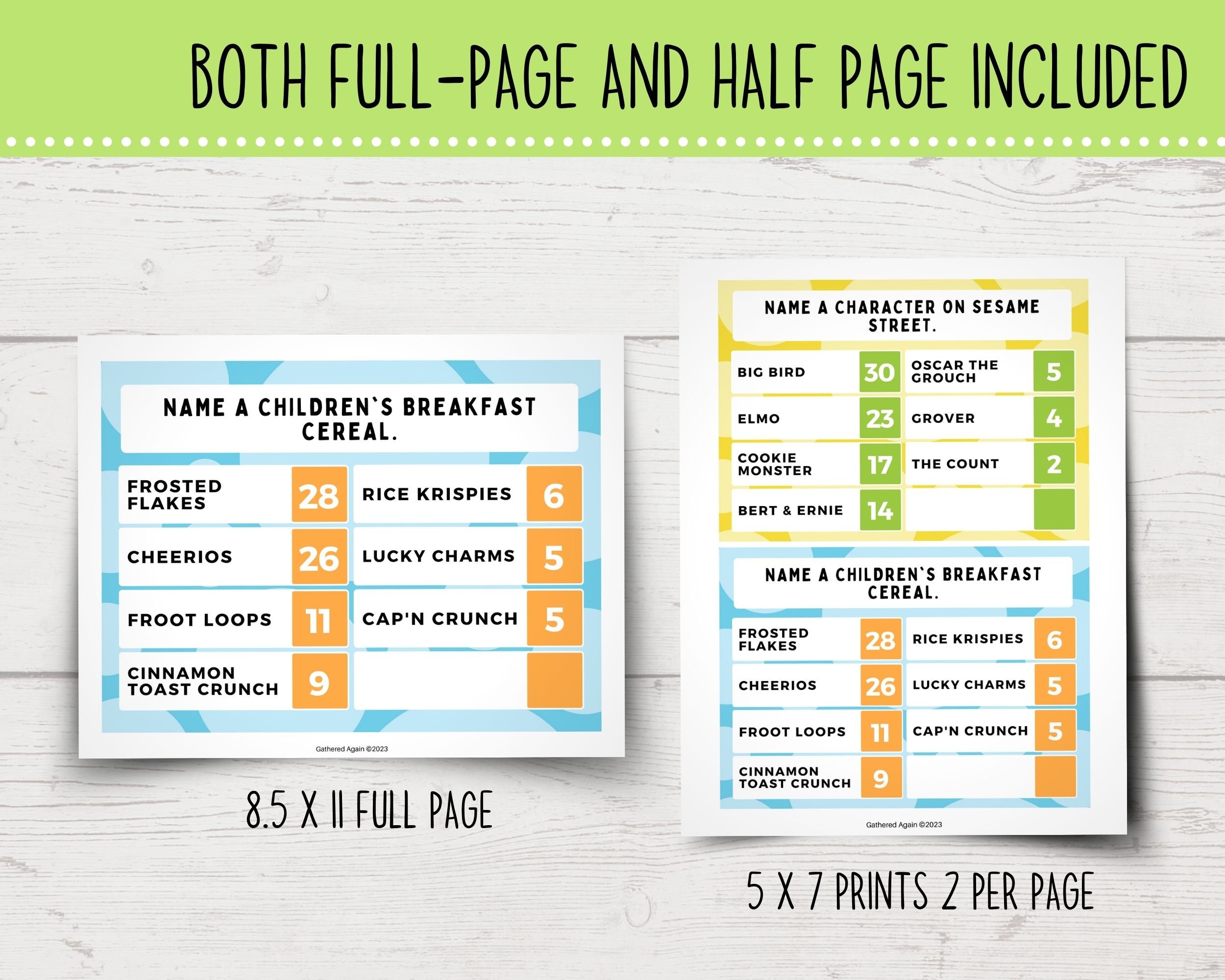 Kid-friendly Feud Game | Printable Family Feud Style Questions | Clean ...