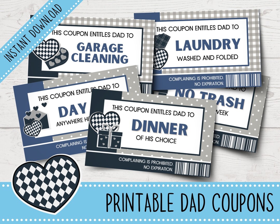 Coupon stampabili per papà / papà Coupon Book / Idee regalo per la ...