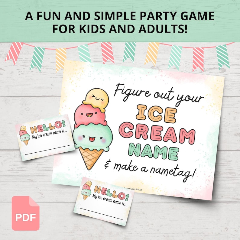 What's Your Ice Cream Name? | Printable Ice Cream Name Game | Funny Ice ...