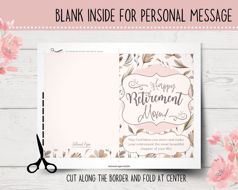 Printable Happy Retirement Card for Mom | Beautiful & Sophisticated ...