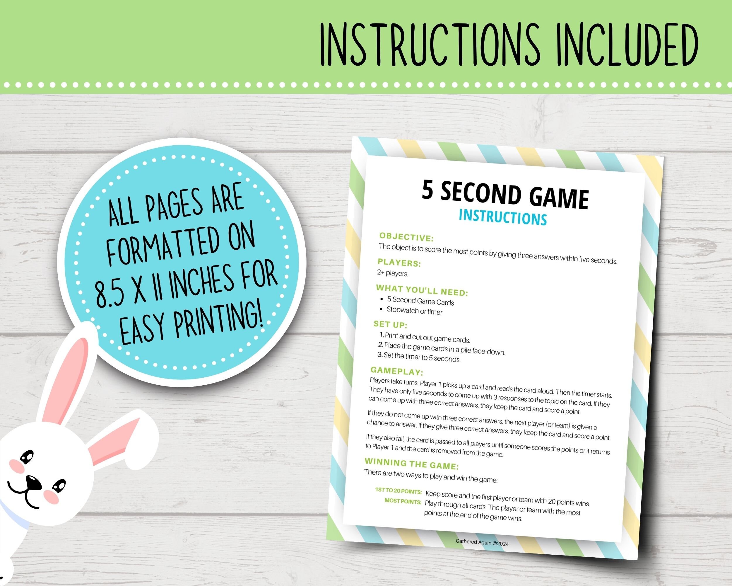 Easter 5 Second Game | Printable Easter Party Games | Christian Easter ...