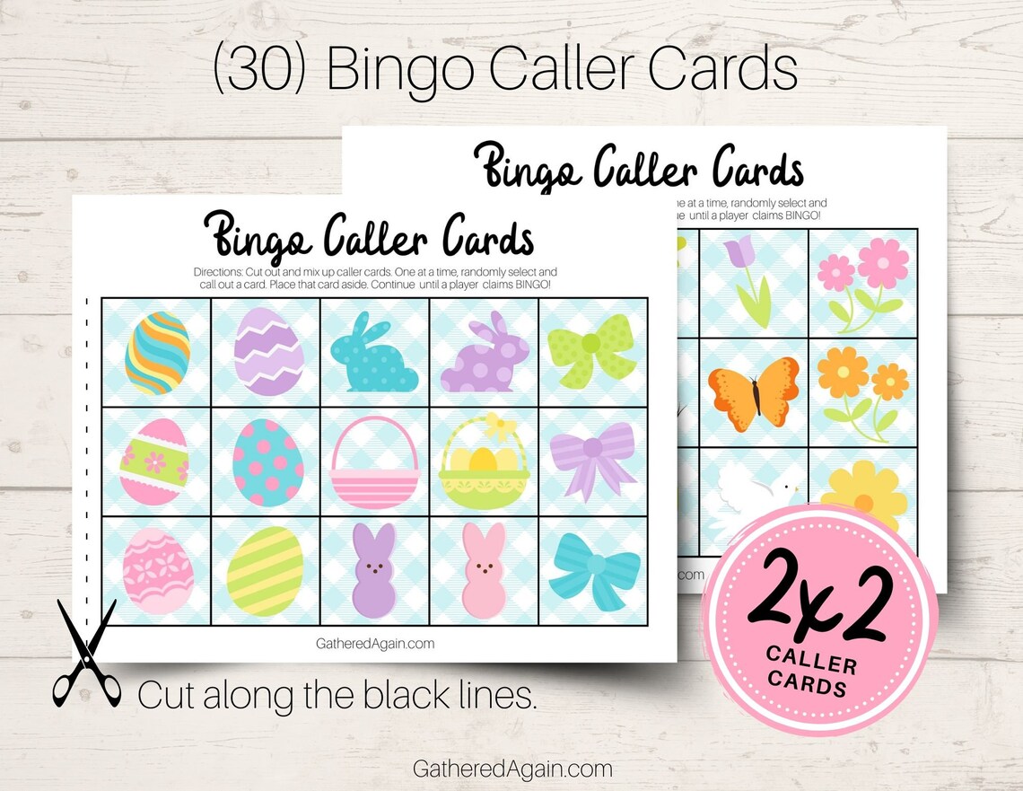 Easter Bingo Game for Kids Easter Basket Filler printable - Etsy