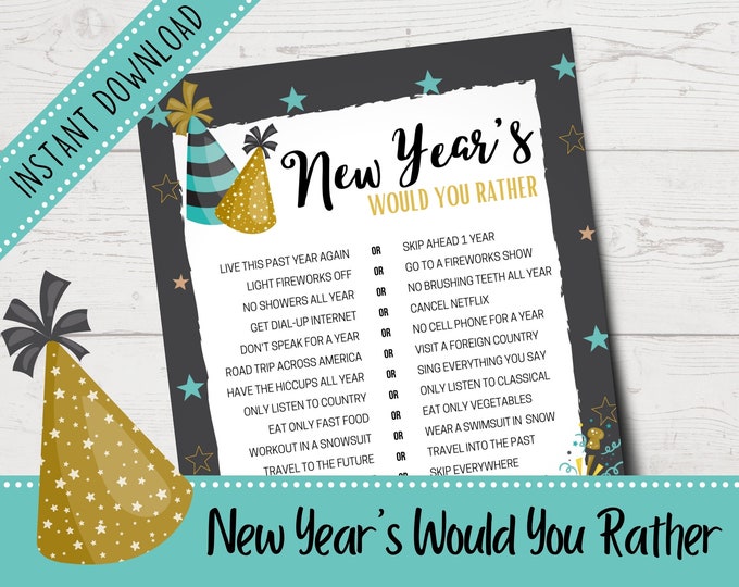 New Year's Left Right Game | Printable New Year's Eve Left Right Story ...