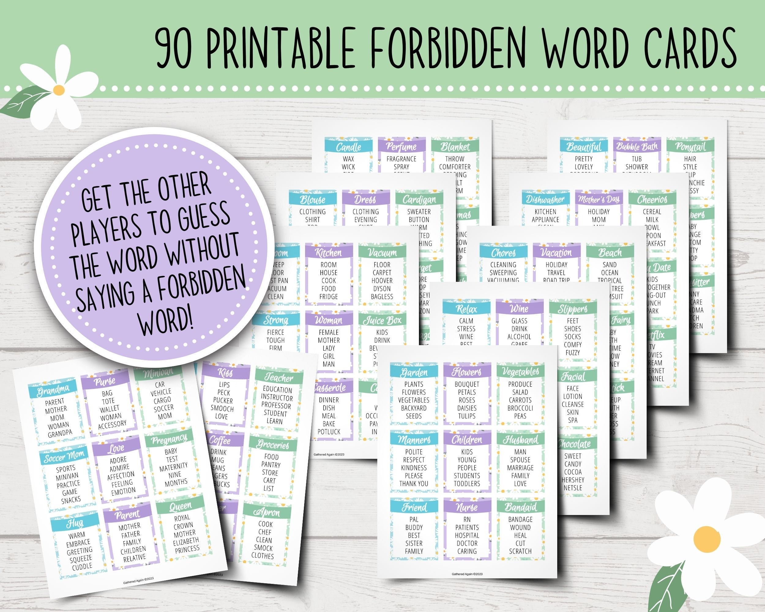 Mom-edition Forbidden Word Game | Mother's Day Taboo-style Game ...