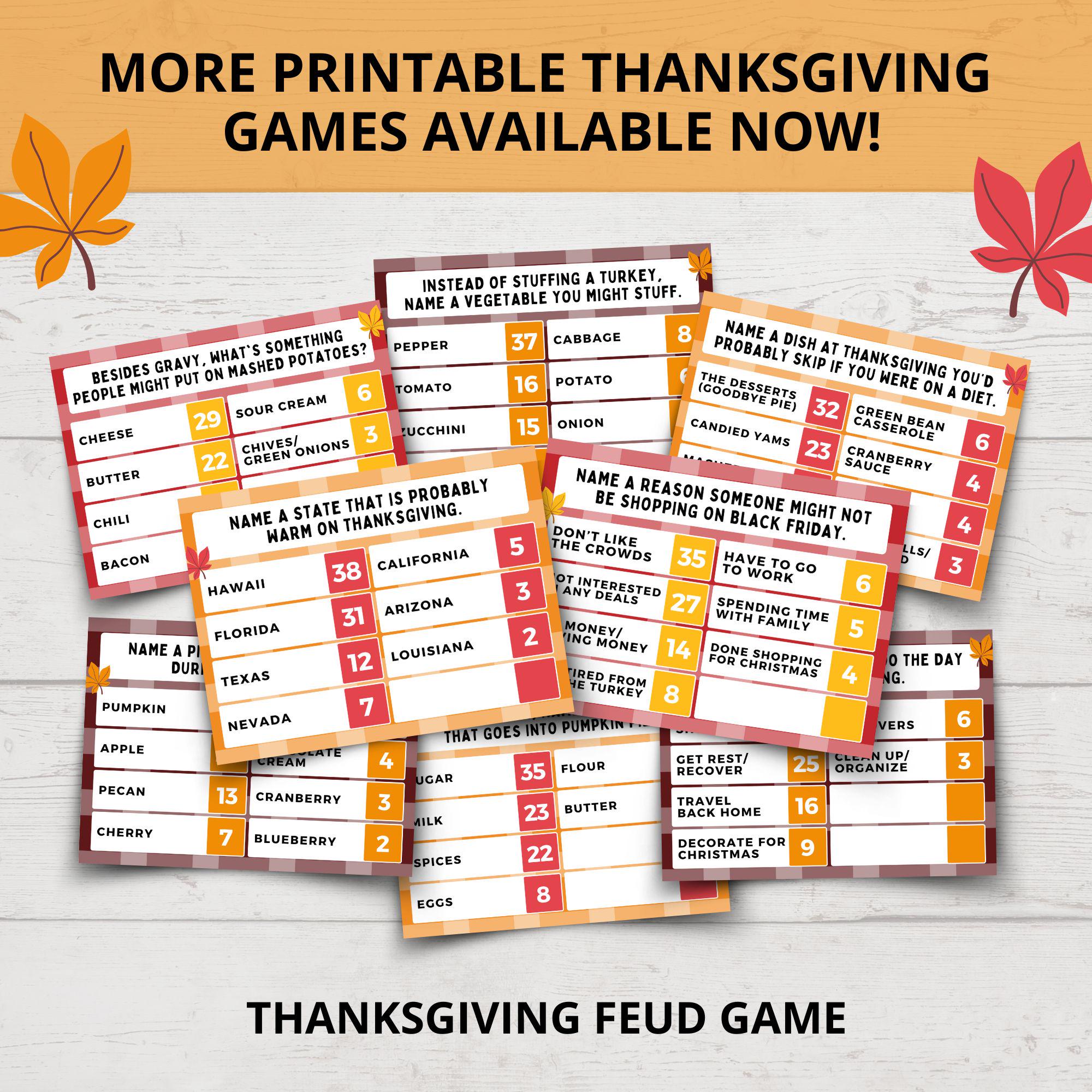 Thanksgiving Categories Game | Thanksgiving Scattergories-inspired Game ...