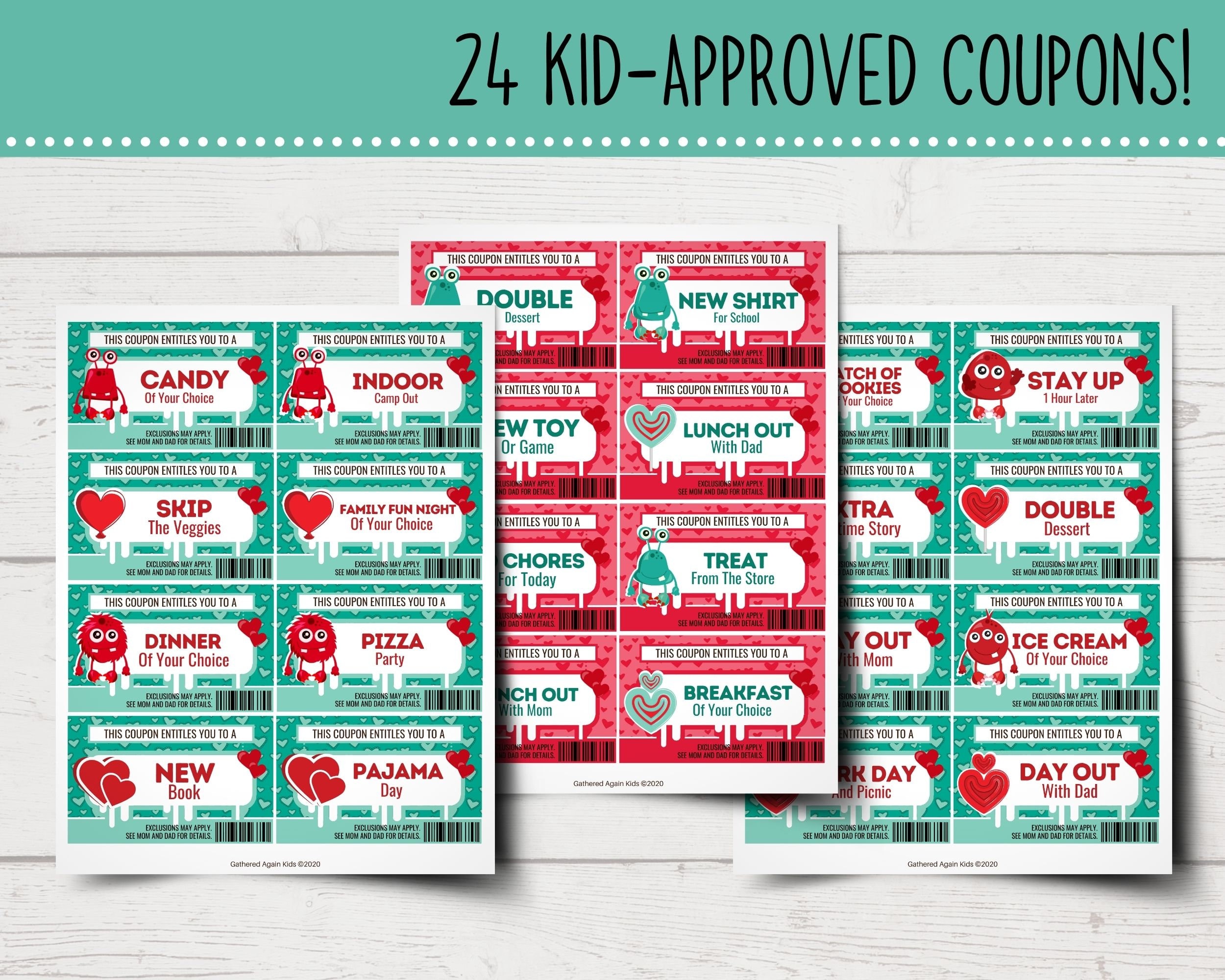 Printable Valentine Coupons for Boys Valentine's Day Coupon Book for ...