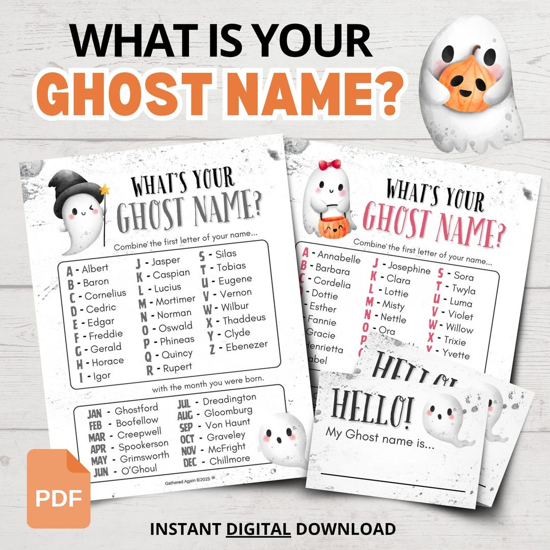 What's Your Ghost Name? | Printable Ghost Name Game | Funny Halloween ...