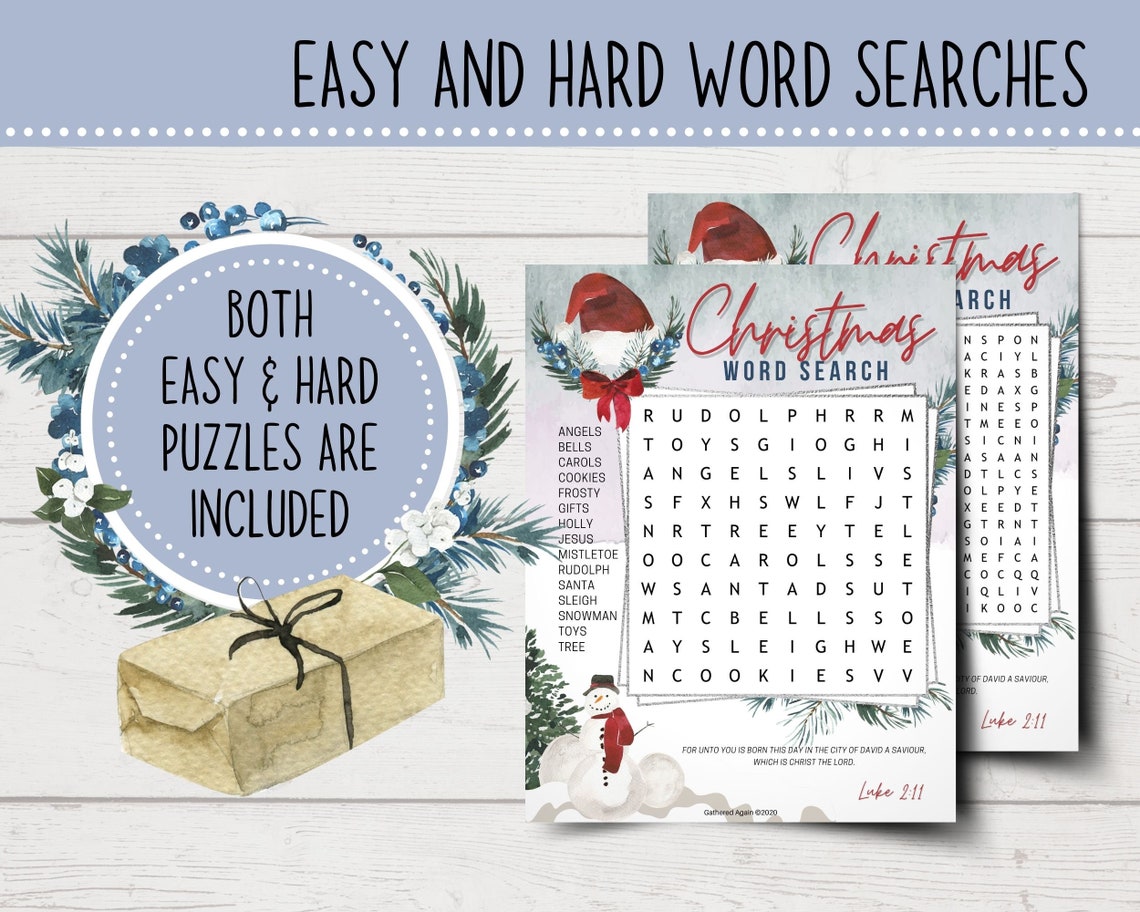 Christmas Word Search Bundle Christmas Puzzles Printable Winter ...