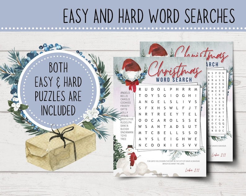 Christmas Word Search Bundle | Christmas Puzzles | Printable Winter ...