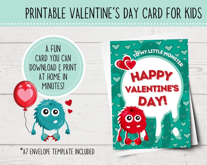 Printable Valentine's Day Card for Boys Valentine's Day for Kids ...