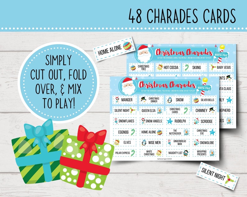 Christmas Charades Game | Christmas Guesstures | Christmas Party Games ...