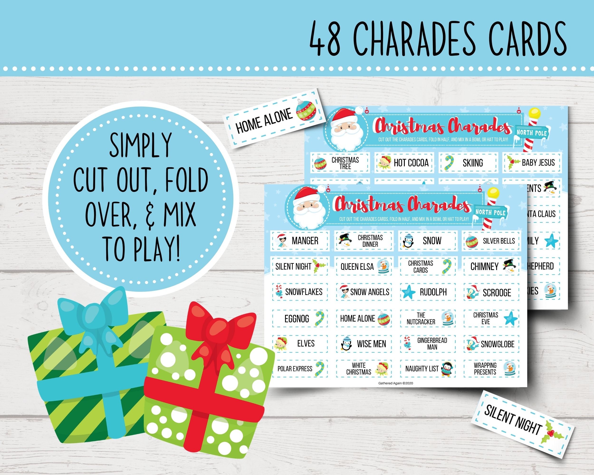 Christmas Charades Game | Christmas Guesstures | Christmas Party Games ...