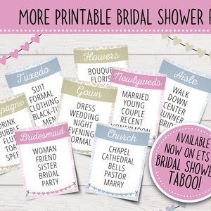 Bridal Shower Charades Game | Wedding Charades Cards | Printable Bridal ...