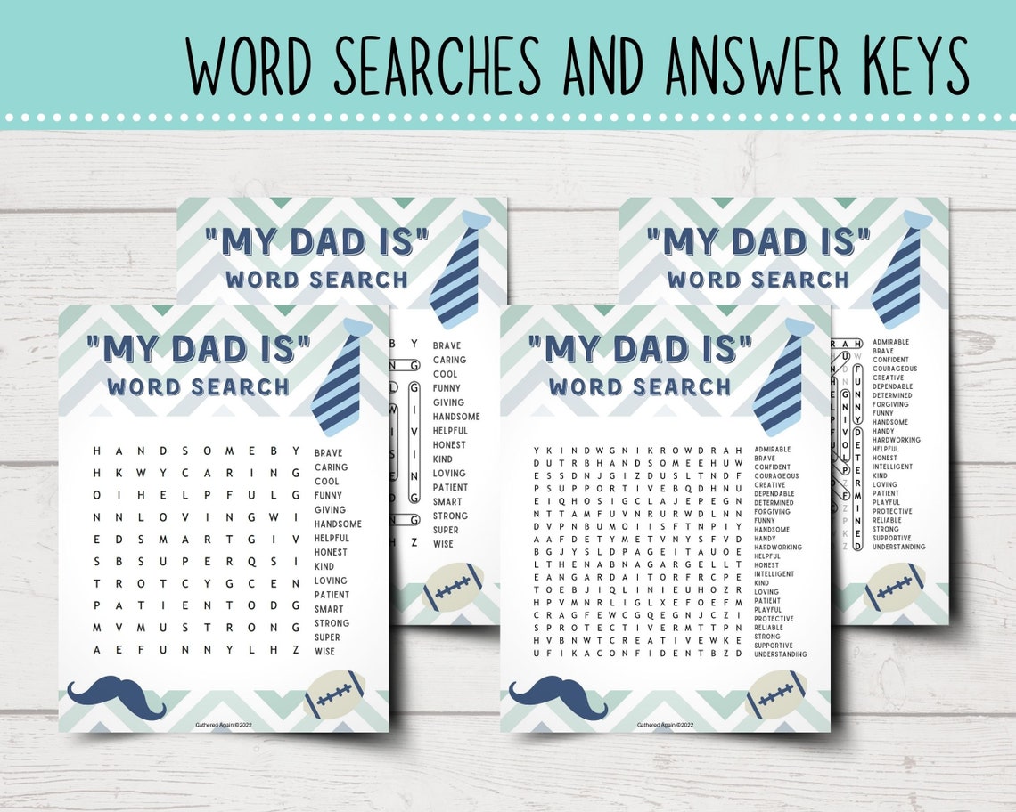 Printable Father's Day Word Searches | Father's Day Activities for Kids ...