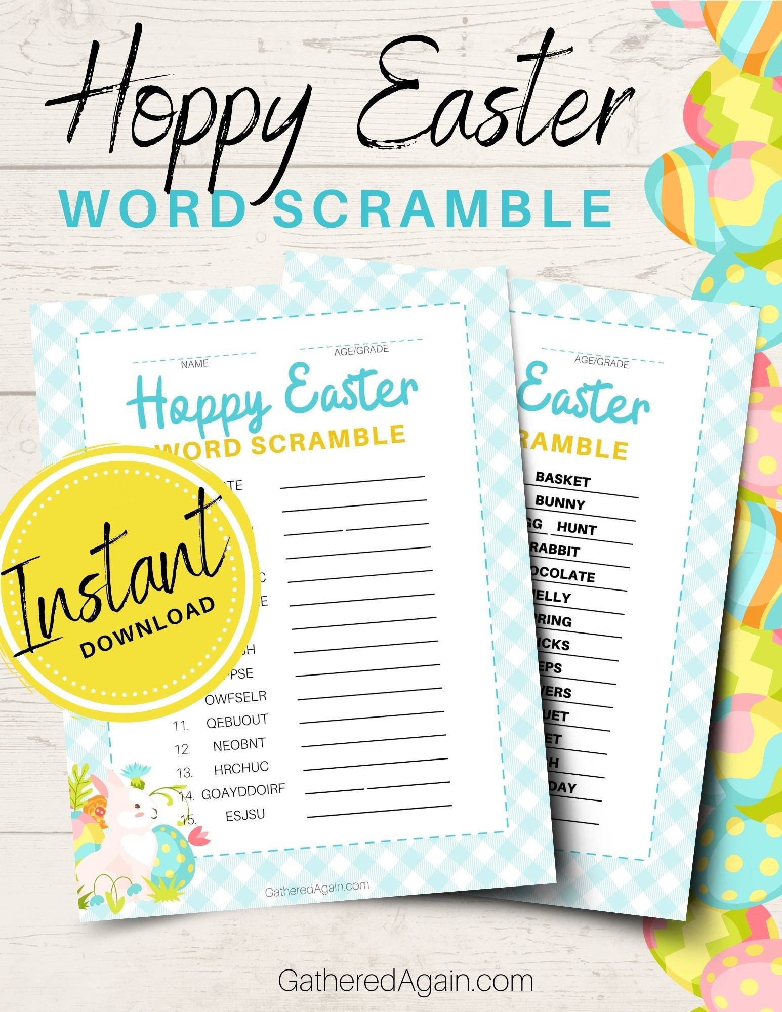 Hoppy Easter Word Scramble Game [printable] Instant Download PDF! - Etsy
