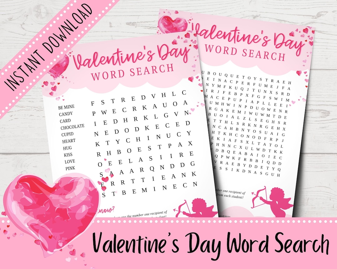 Valentine's Day Word Search Puzzles | Easy and Hard Word Search Puzzles ...