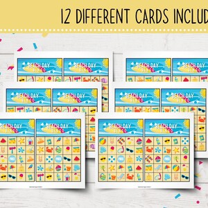 Printable Beach Bingo Game | Beach Day Bingo for Kids | Printable Beach ...