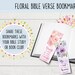 PRINTABLE | Floral Bible Verses Bookmarks | Watercolor Art Scripture ...